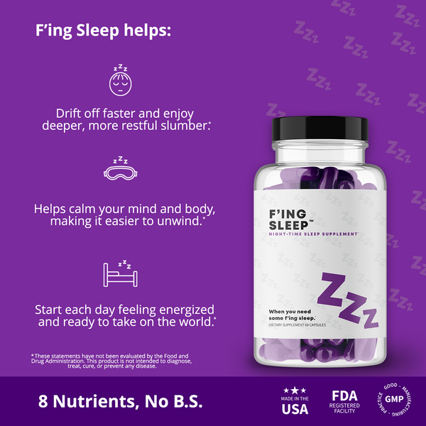 F'ing Sleep Night-Time Sleep Aid Supplement - Best Natural Sleep Aid ...
